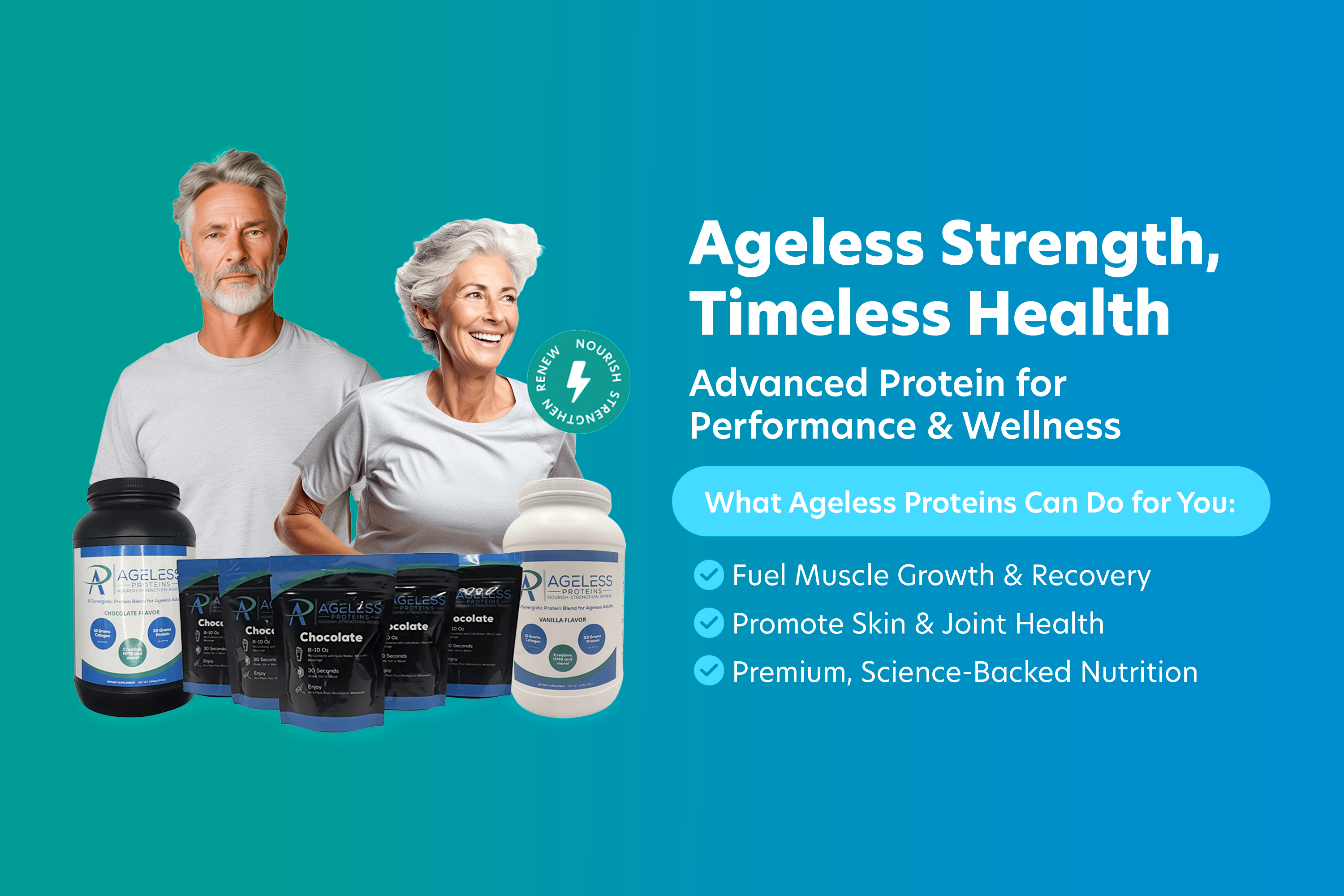 Ageless Proteins: Premium Protein Blends for Adults Over 40